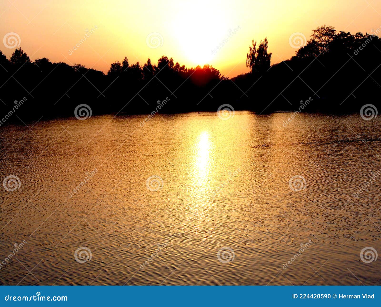 Sunset Over the Mogosa Lake - Maramures Stock Photo - Image of nature ...