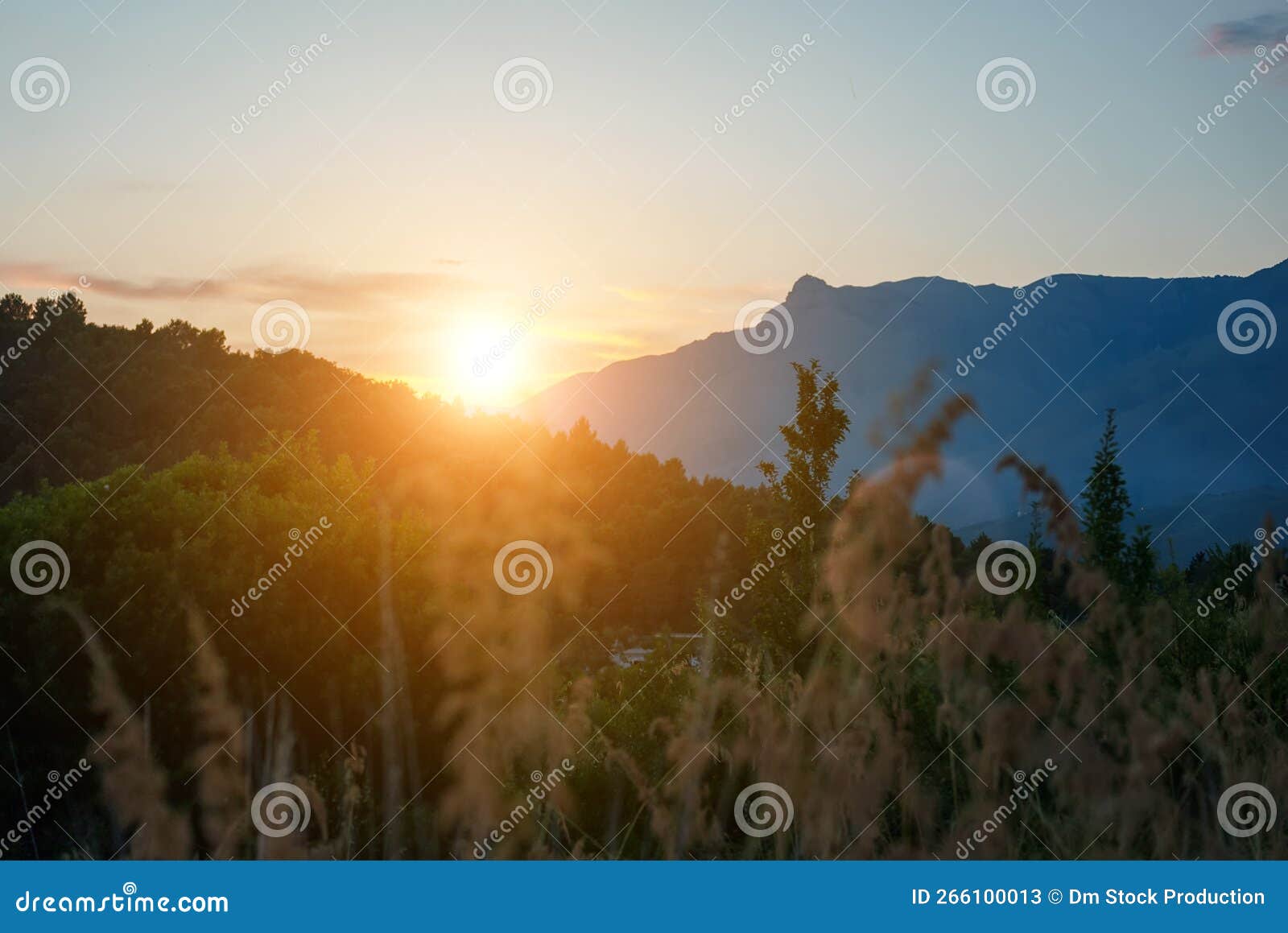 Sunset Over Monte Petrella Mountain Stock Image - Image of mountain ...