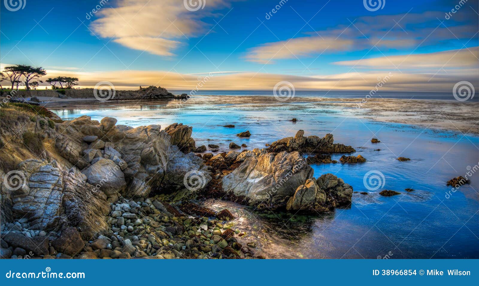 Sunset over Monterey Bay stock photo. Image of coast - 38966854