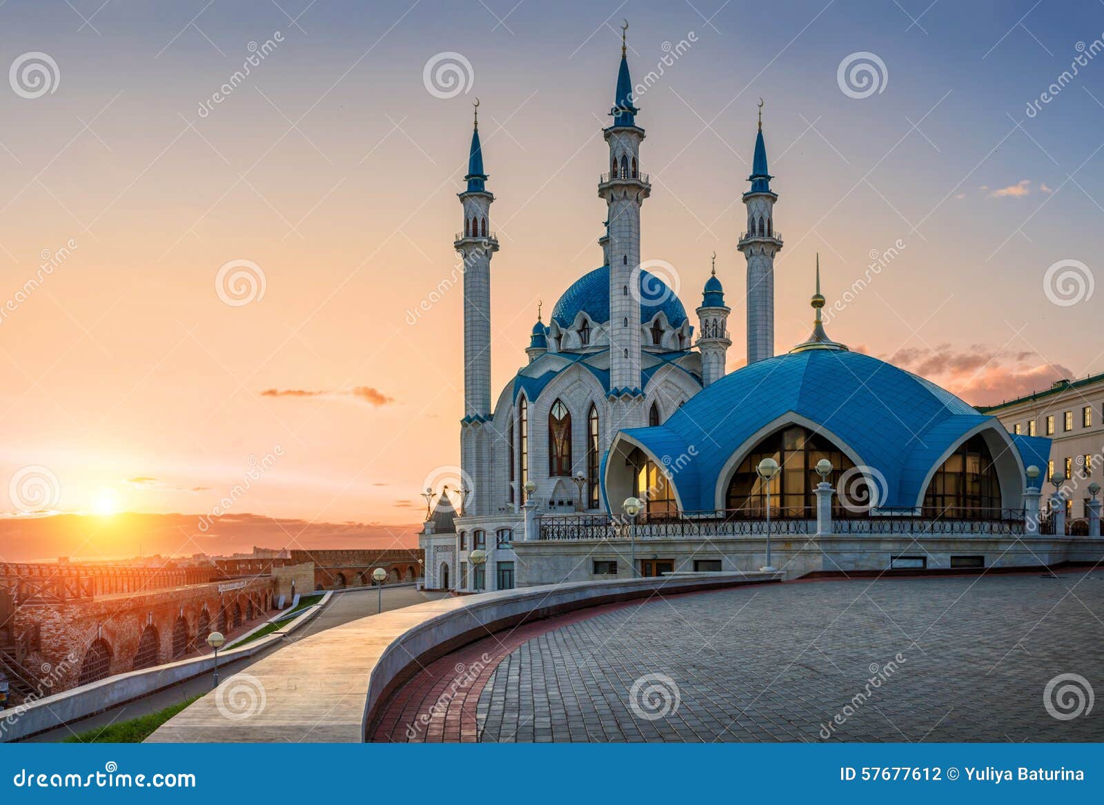 Sunset over mosque stock photo. Image of kremlin, sharif - 57677612