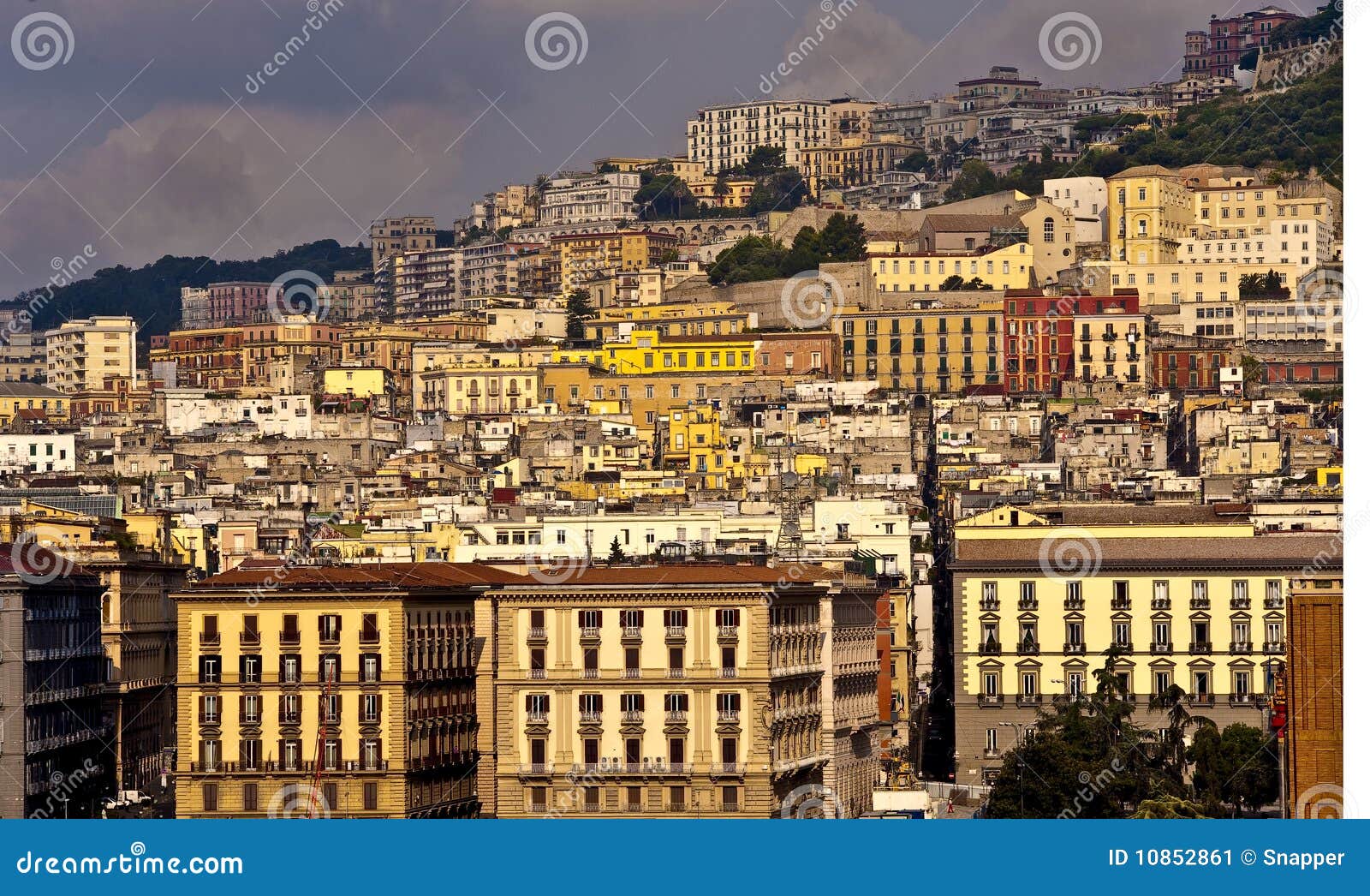 Sunset over Naples stock image. Image of urban, napoli - 10852861