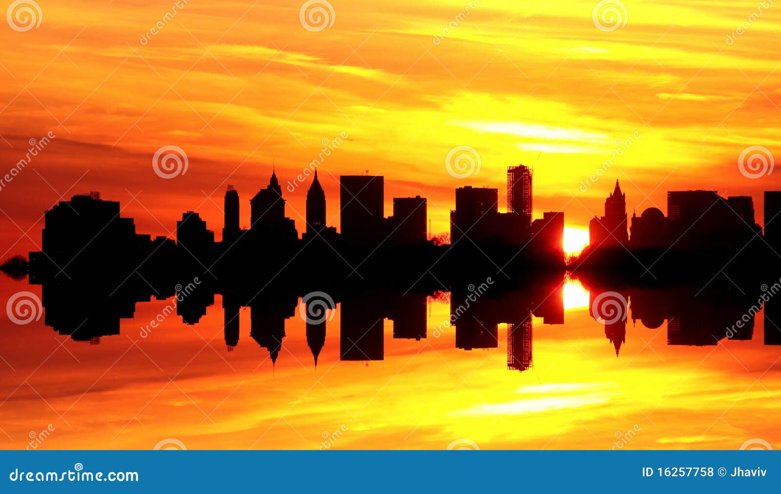 Sunset over New York City stock photo. Image of panorama - 16257758