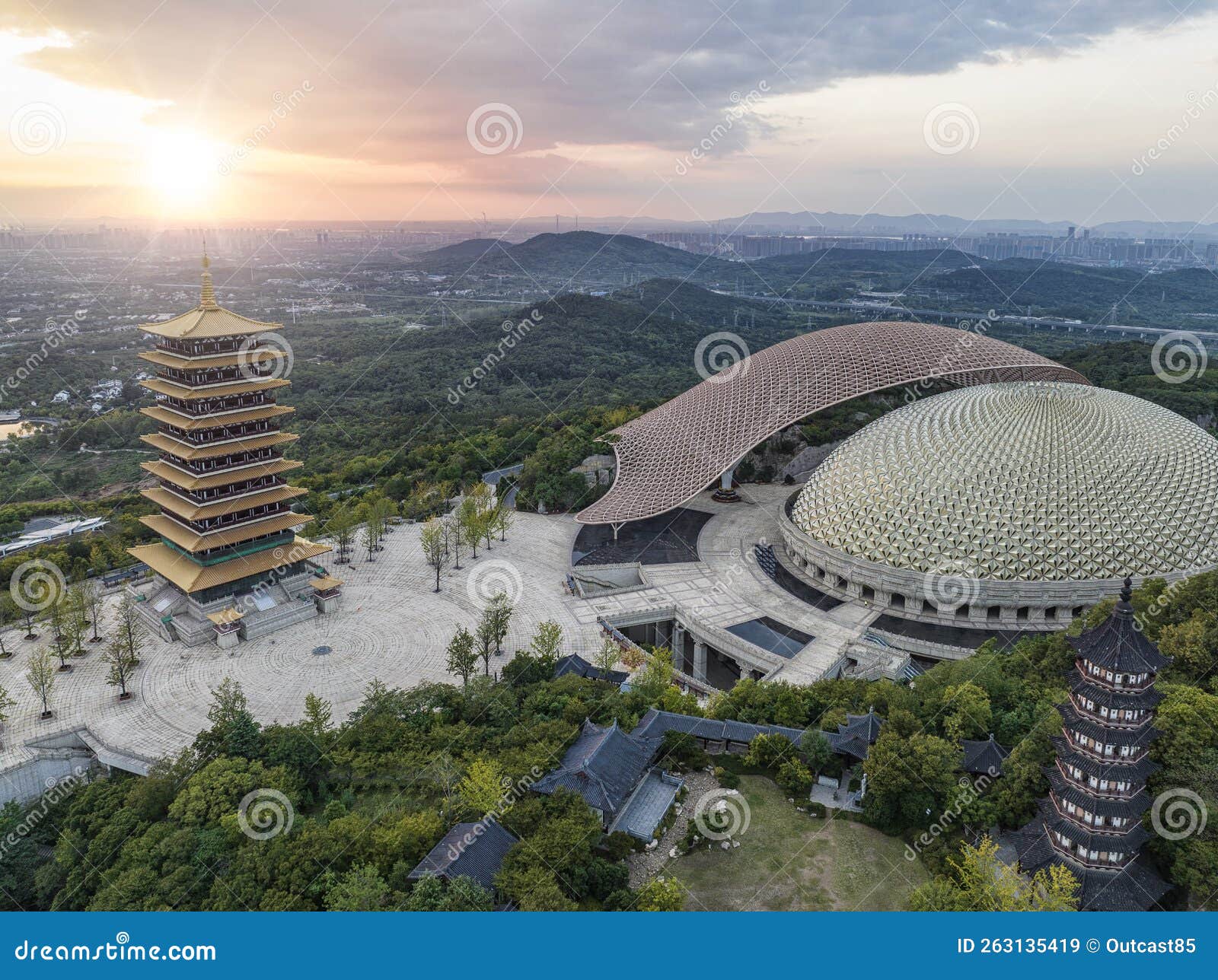 Sunset Over Niushoushan Park in Nanjing Editorial Stock Image - Image ...