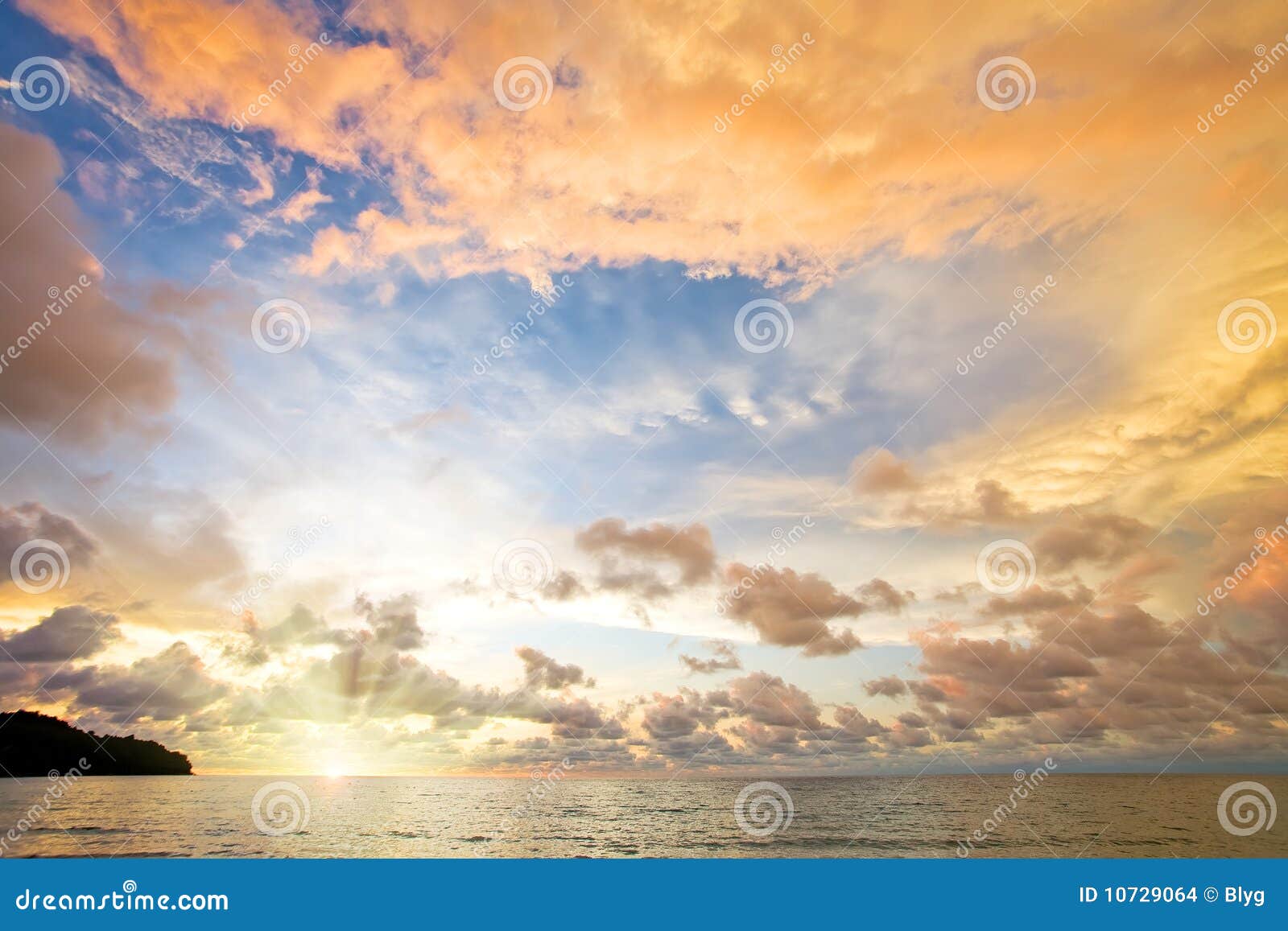 Sunset over the ocean stock photo. Image of atlantic - 10729064