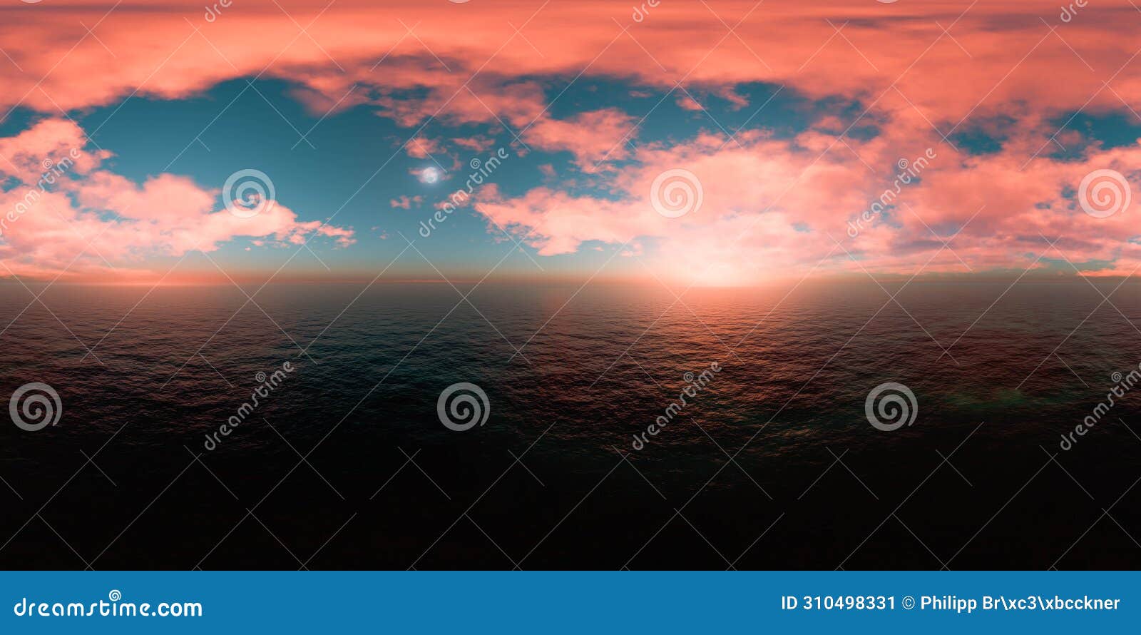 Sunset Over the Ocean 360 Panorama Vr Environment Map Stock ...