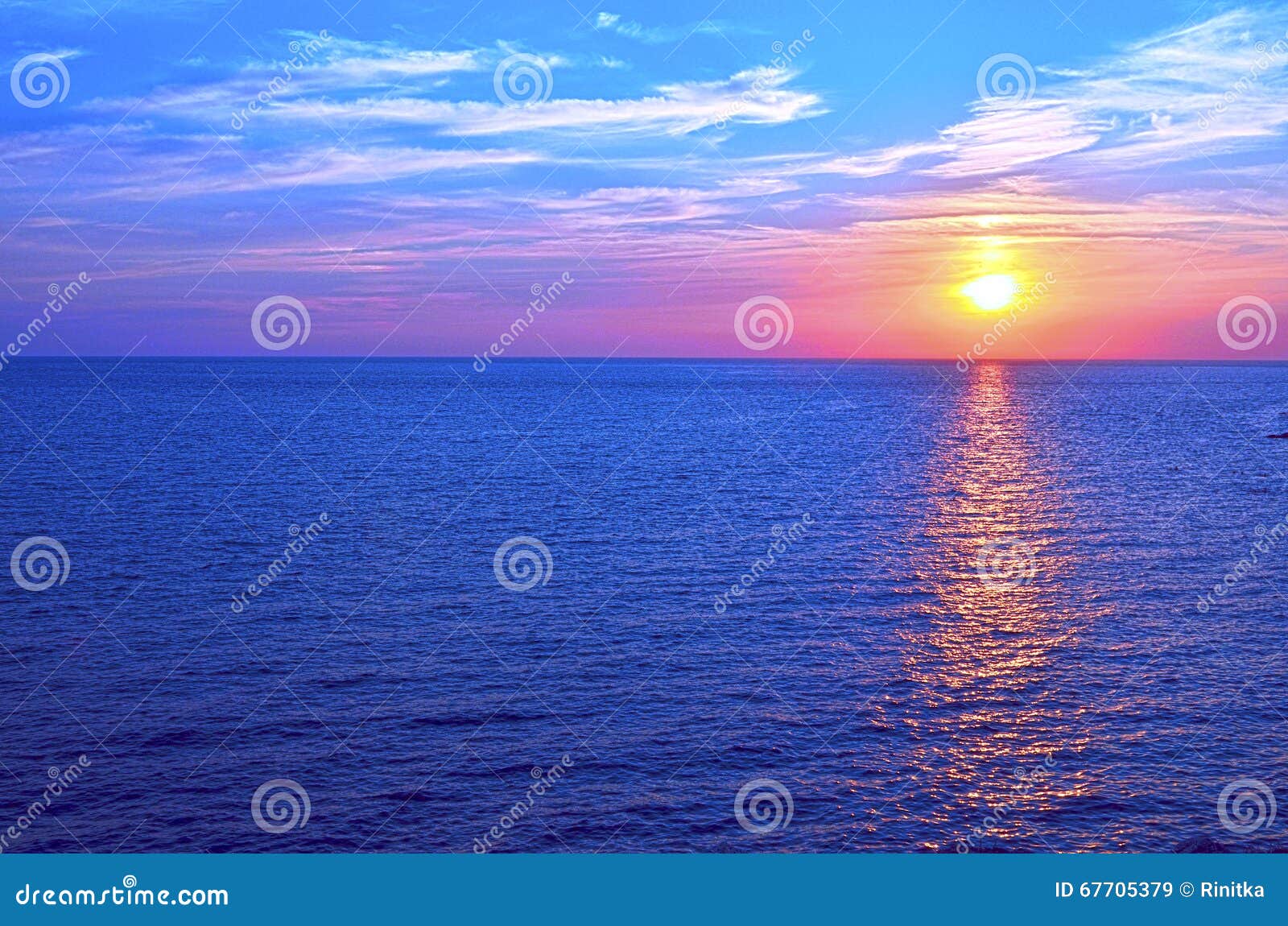 Sunset Over Ocean in Summer Stock Image - Image of colorful, abstract ...