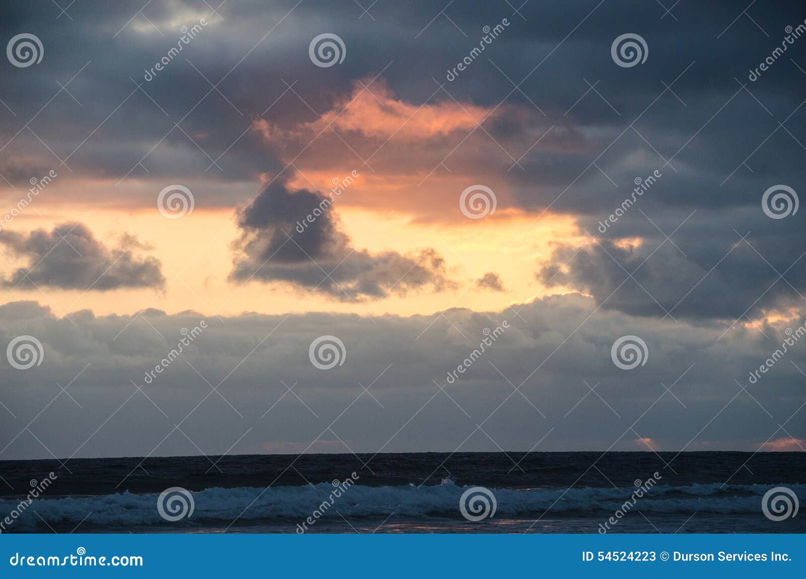 Sunset over Pacific Ocean stock image. Image of sunset - 54524223