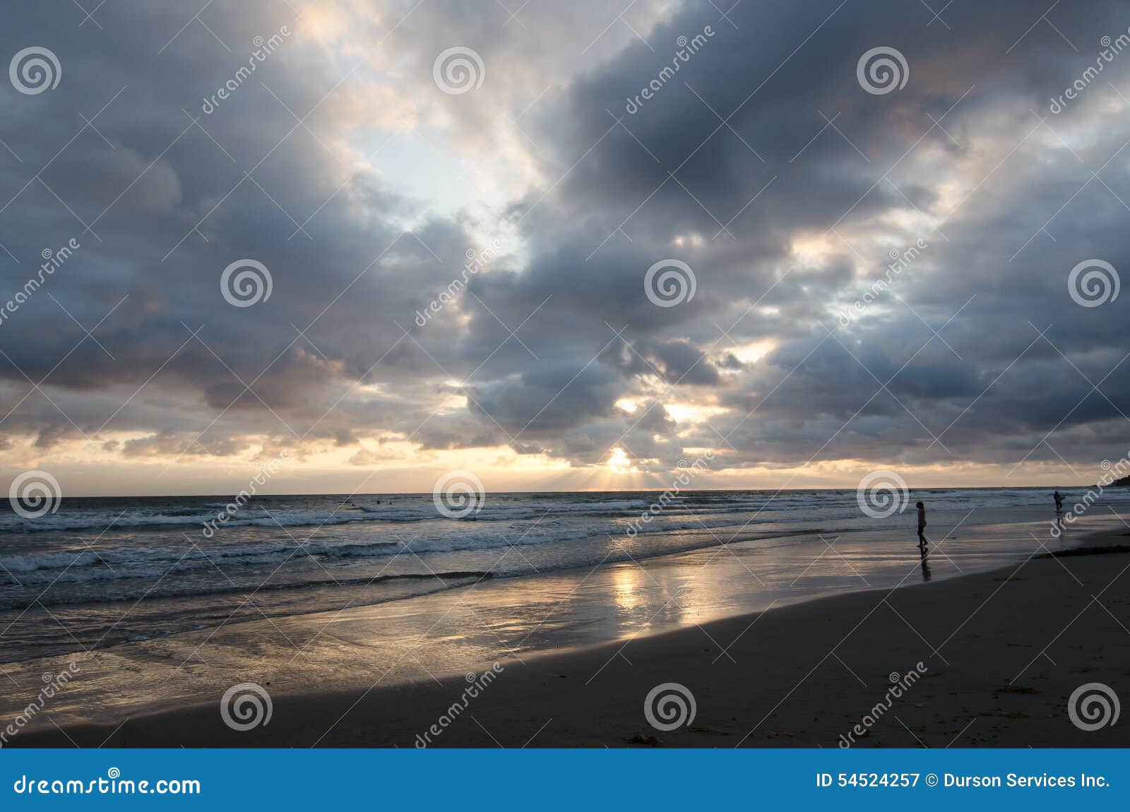 Sunset over Pacific Ocean stock image. Image of exposure - 54524257
