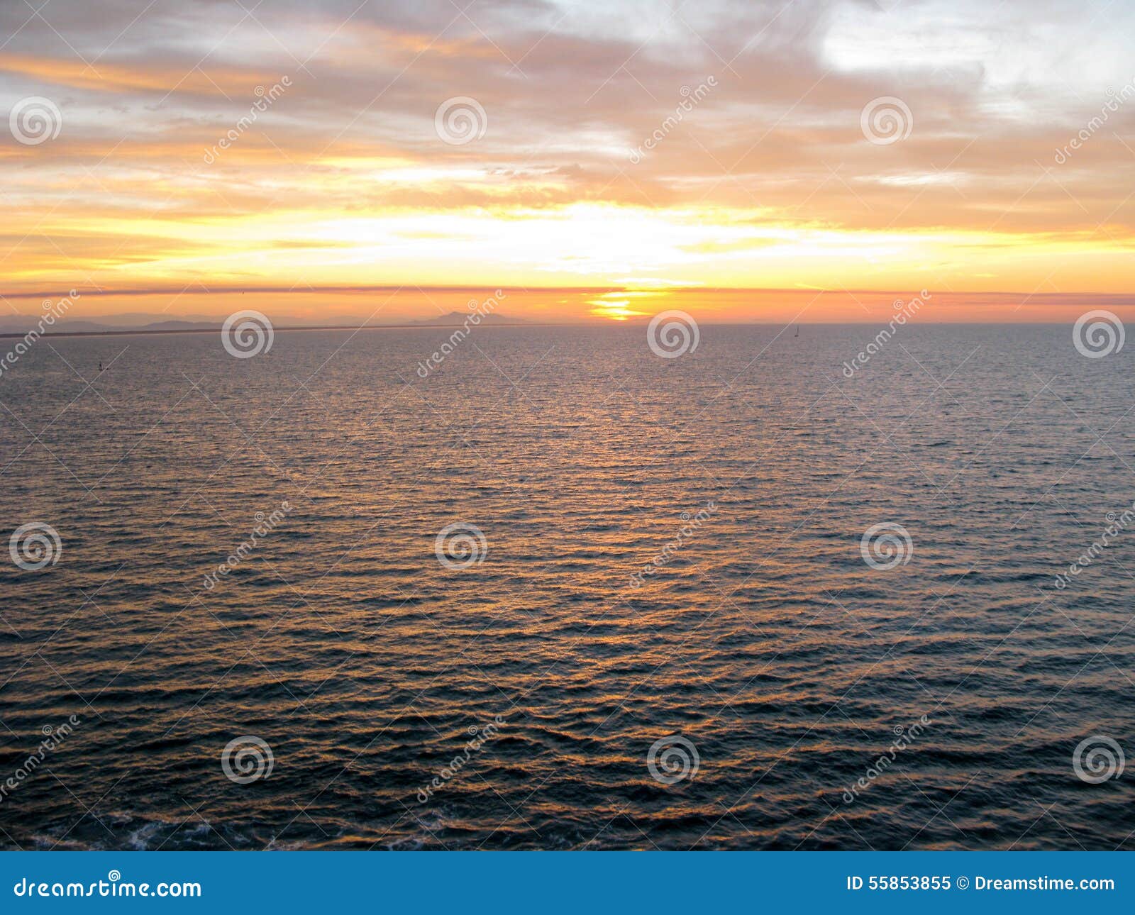 Sunset Over the Pacific Ocean from a Cruiseliner Stock Image - Image of ...