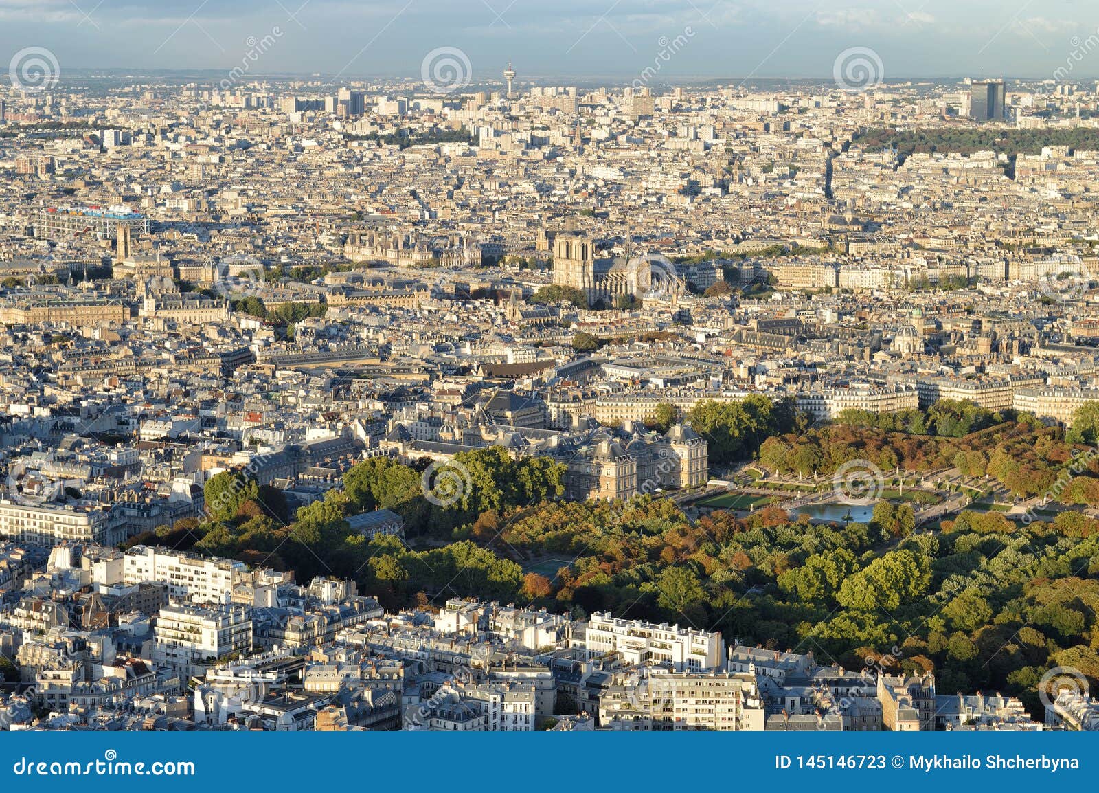 Sunset over a Paris stock image. Image of place, dame - 145146723