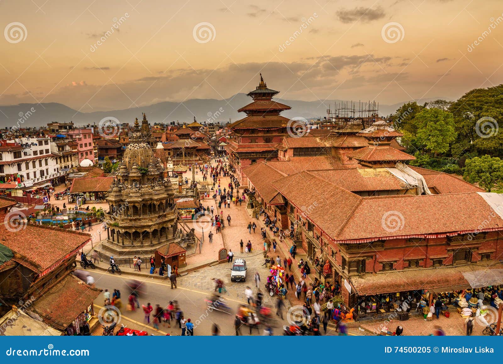 Sunset Over Patan Durbar Square in Kathmandu, Nepal Editorial Image ...