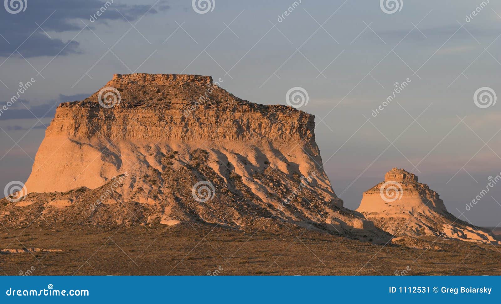 Sunset Over Pawnee Buttes stock image. Image of preservation - 1112531