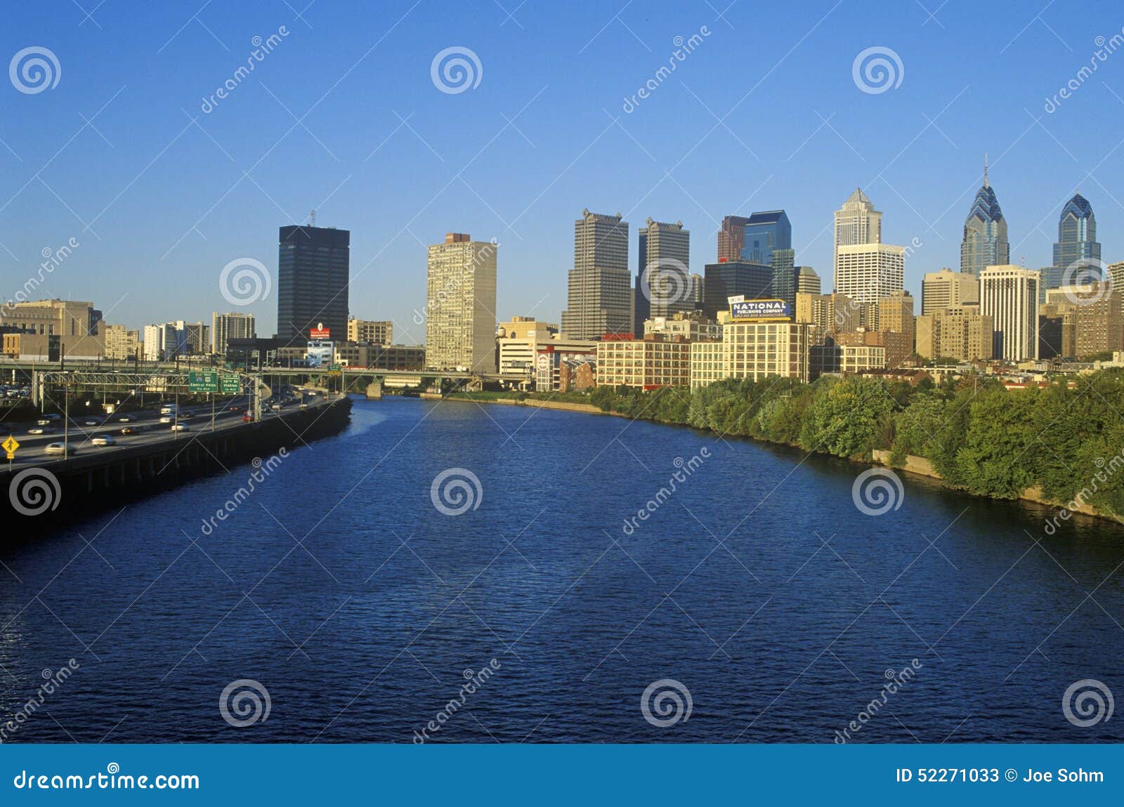 Philadelphia Skyline With Historic Marker Editorial Photo ...