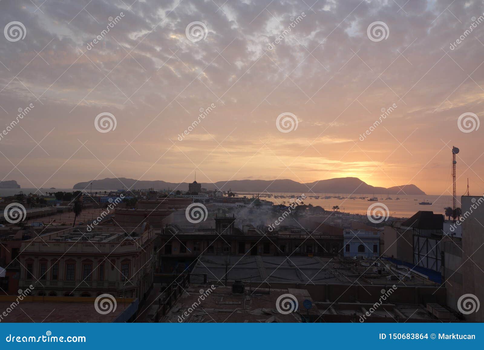 Sunset Over the Port of Callao. Lima, Peru Editorial Stock Image ...