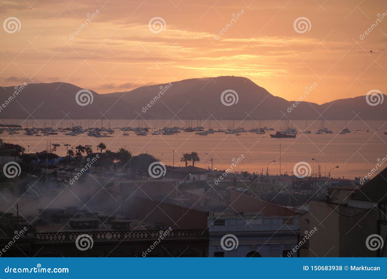 Sunset Over the Port of Callao. Lima, Peru Editorial Stock Photo ...