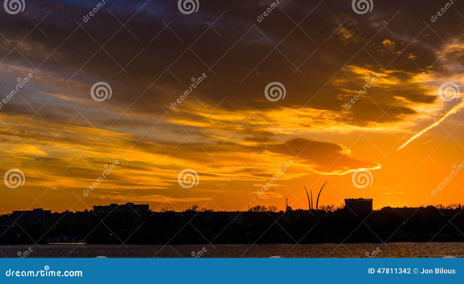 Sunset Over the Potomac River in Washington, DC. Stock Photo - Image of ...