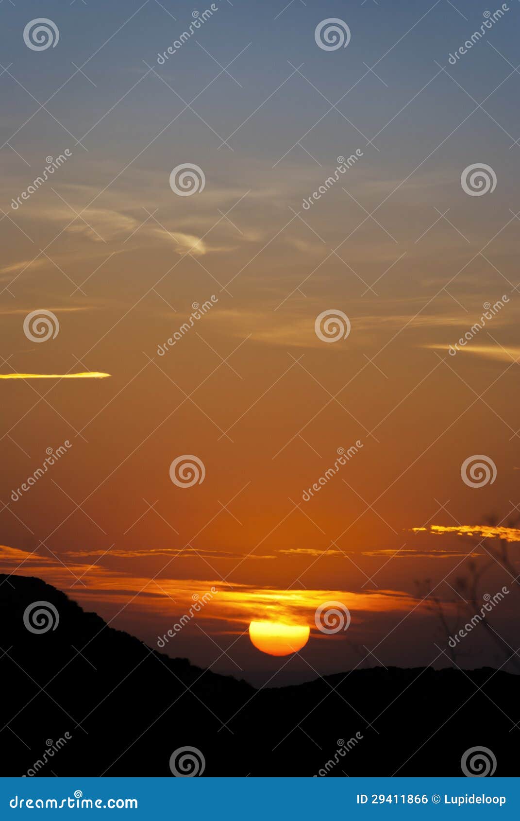 Sunset over the ridge stock photo. Image of clouds, sunset - 29411866