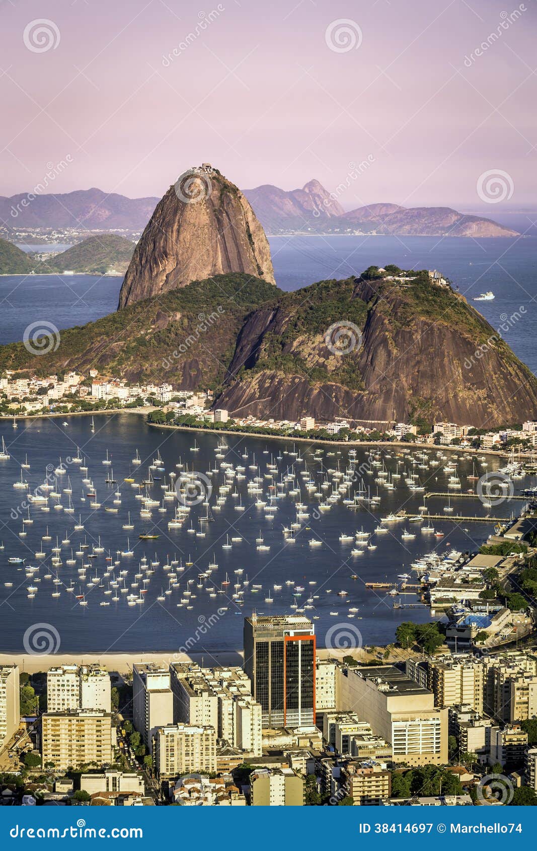 Sunset over Rio de Janeiro stock image. Image of scenic - 38414697