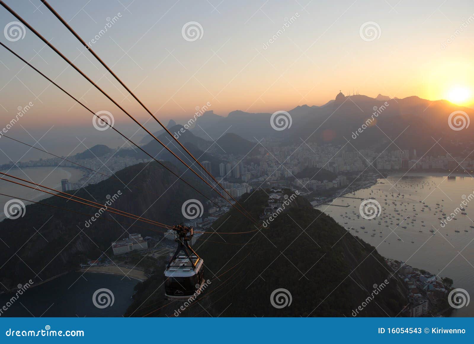 Sunset Over Rio, View from Sugar-Loaf Stock Image - Image of sugar ...