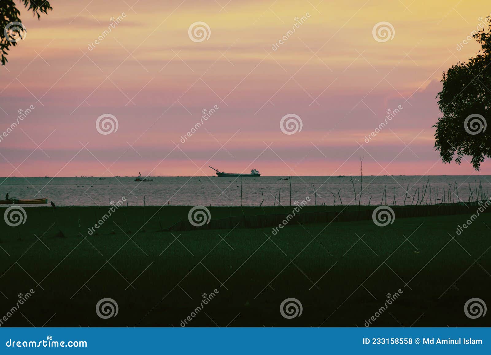 Sunset Over the Karnaphuli River Stock Photo - Image of river, line ...