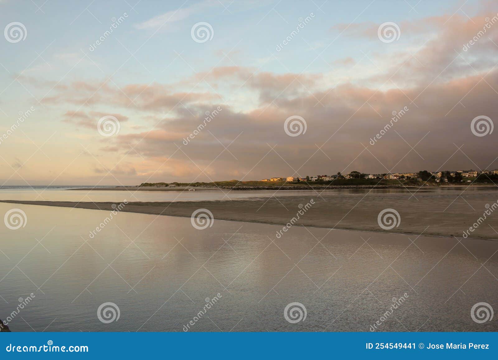 Sunset Over the River of Foz Stock Image - Image of beach, beautiful ...