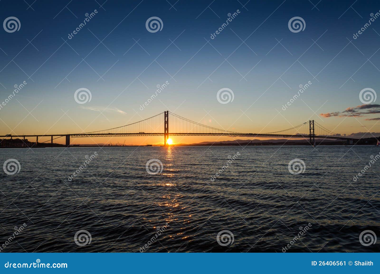 Sunset Over River in Queensferry Stock Image - Image of firth, shore ...