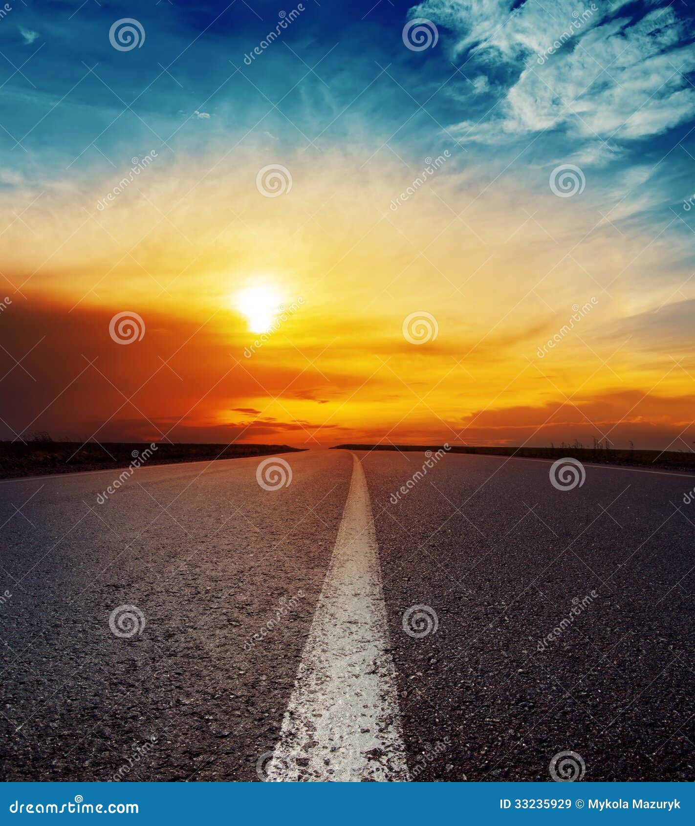 Sunset over road stock image. Image of dusk, cloud, freeway - 33235929