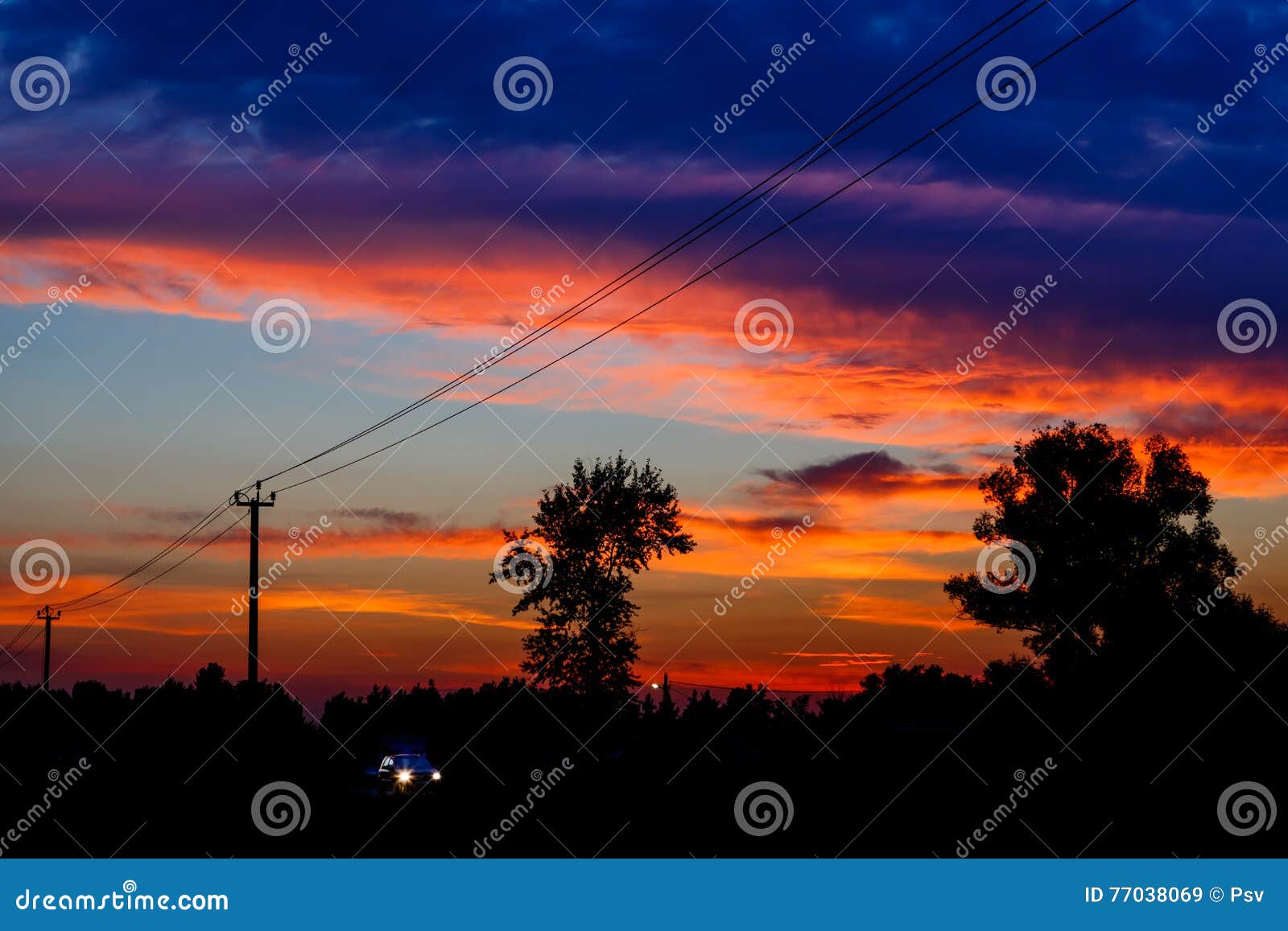 Sunset over the road stock image. Image of view, road - 77038069