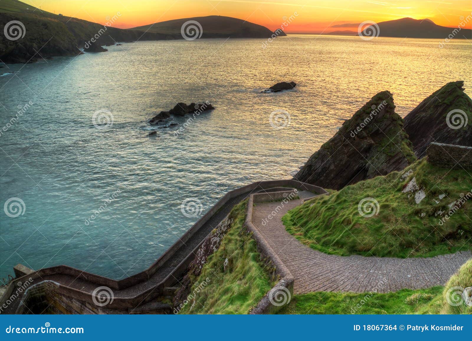 Sunset Over Rocky Irish Coast Stock Photo - Image of coast, recreation ...
