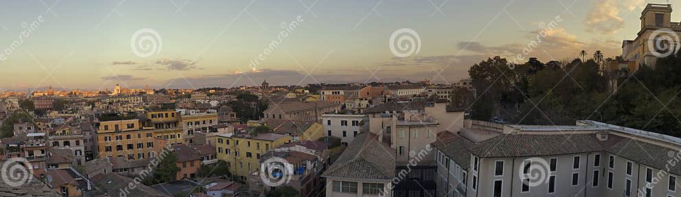 Sunset Over Rooftops in Rome Stock Photo - Image of outdoors, travel ...