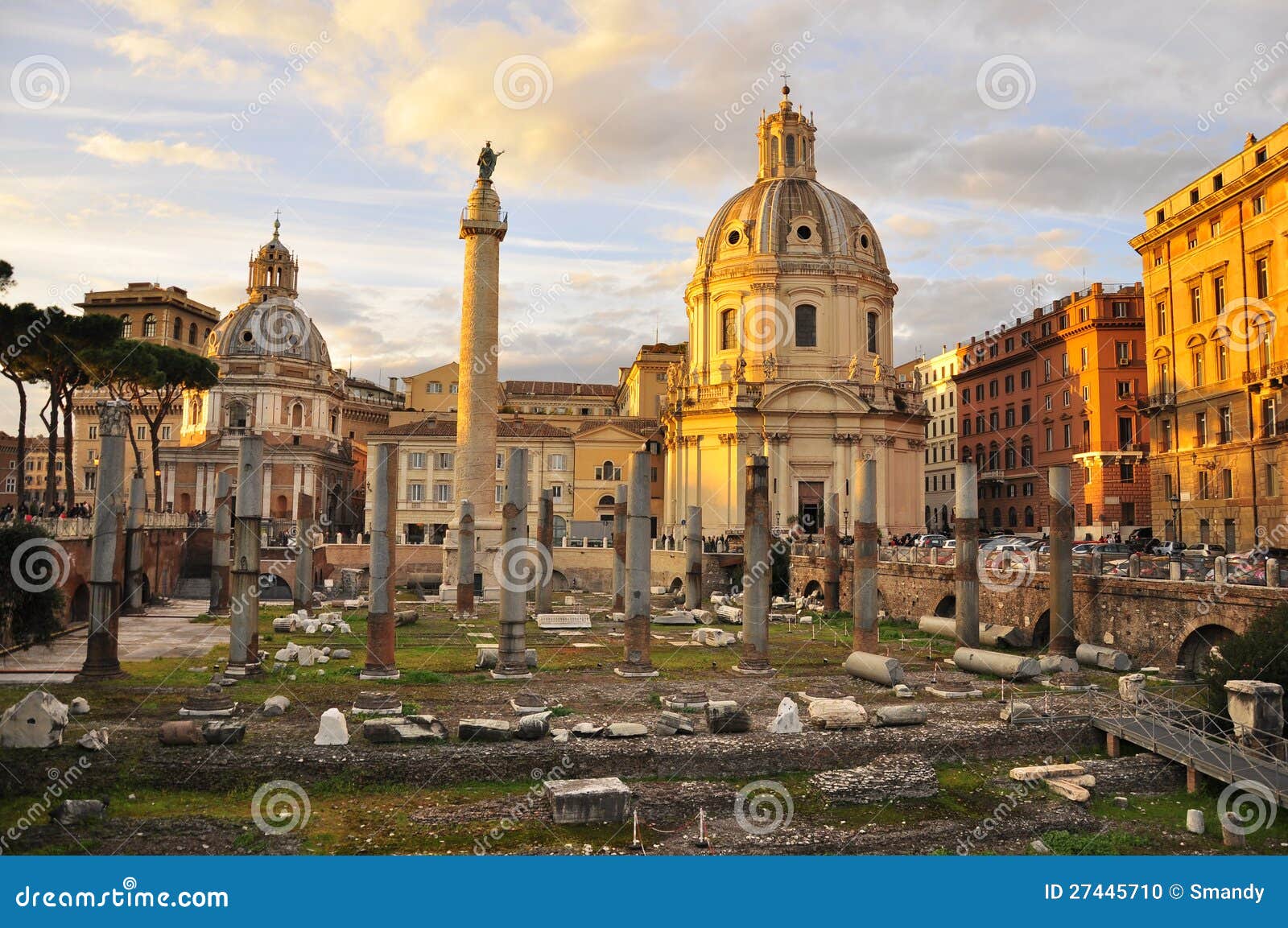 Sunset Over the Ruins of Ancient Rome Stock Photo - Image of classic ...