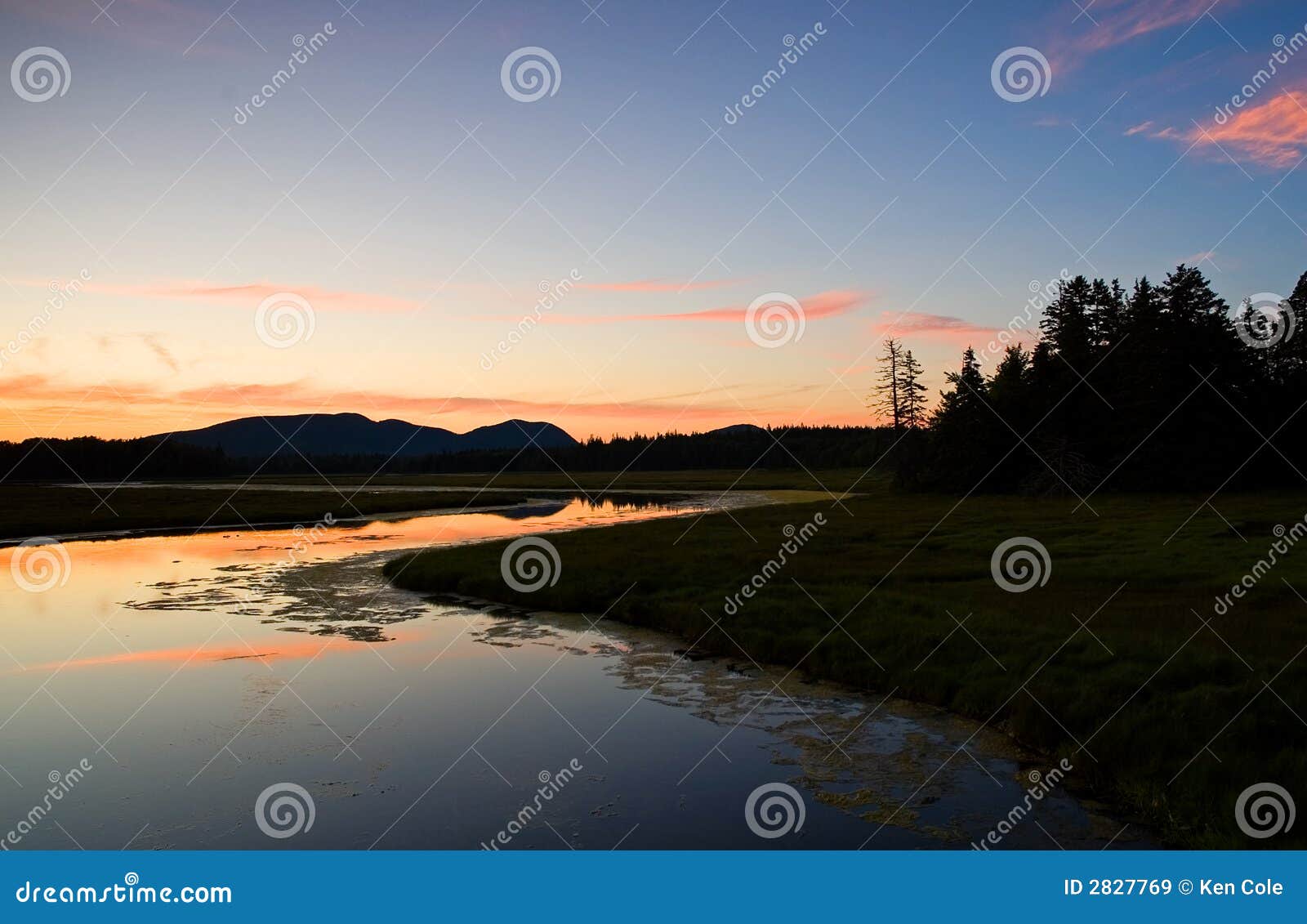 Sunset Over Saltwater Marsh Stock Image - Image of still, country: 2827769