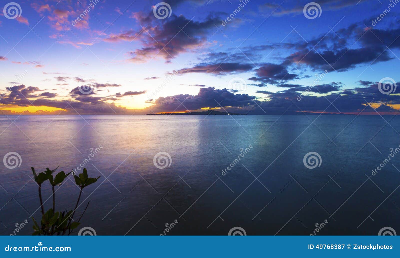 Sunset over Samoa stock image. Image of purple, ocean - 49768387