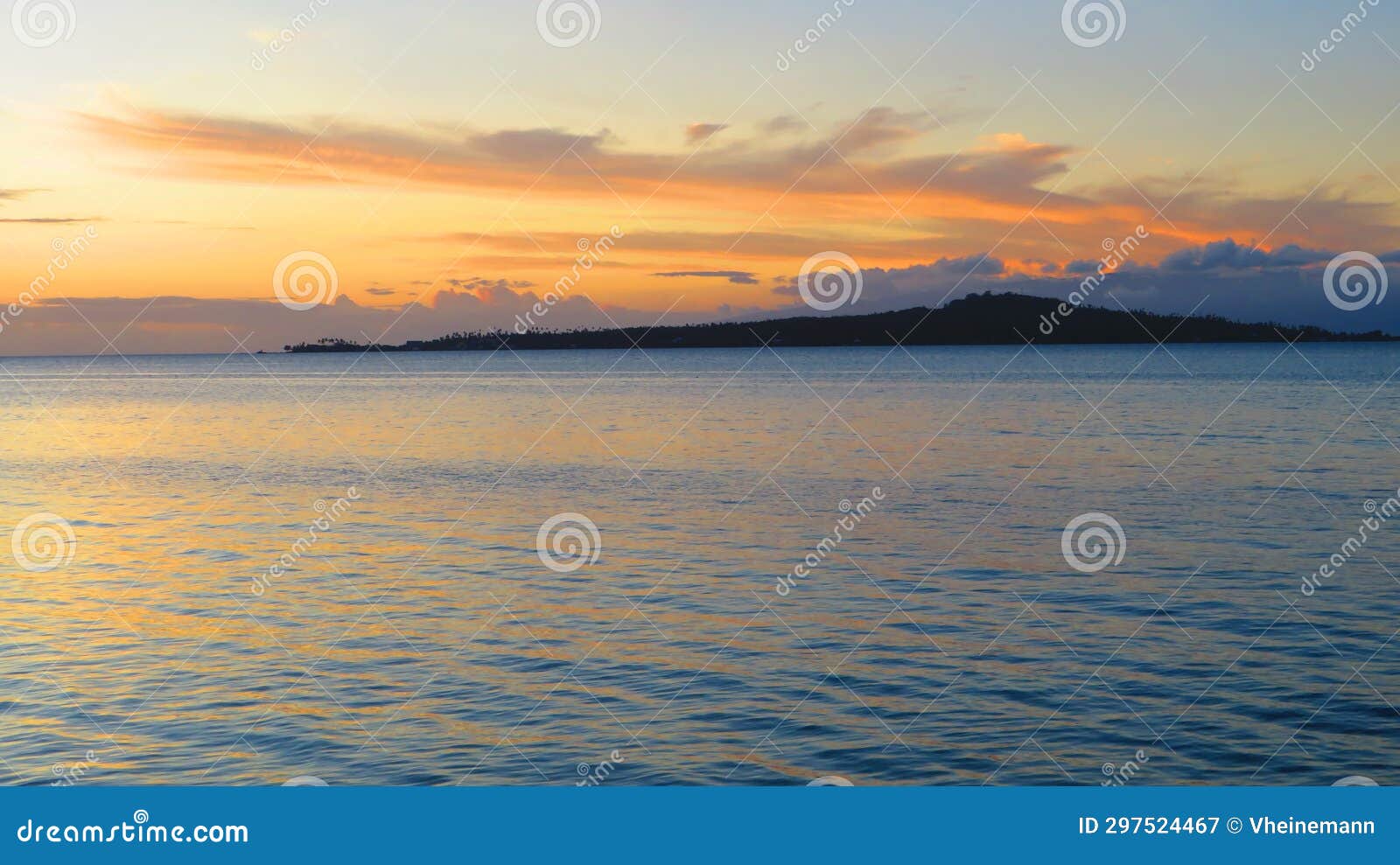 Sunset Over Samoa Pacific Island Stock Image - Image of holiday, relax ...