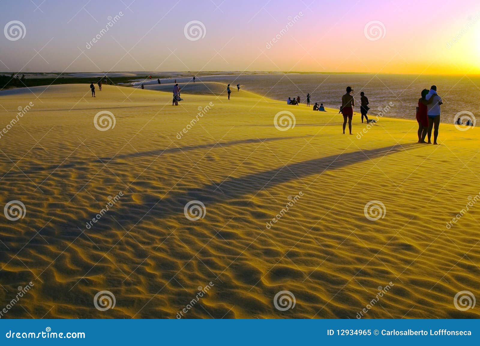 Sunset over sand dunes stock image. Image of jericoacoara - 12934965
