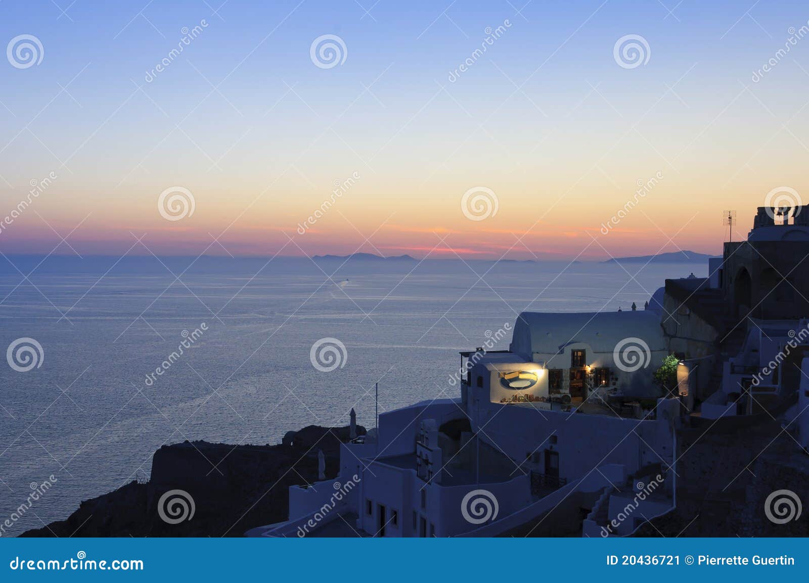 Sunset over Santorini, Oia stock image. Image of landscape - 20436721