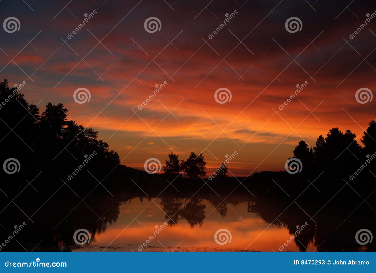 Sunset over scenic lake stock image. Image of scenery - 8470293