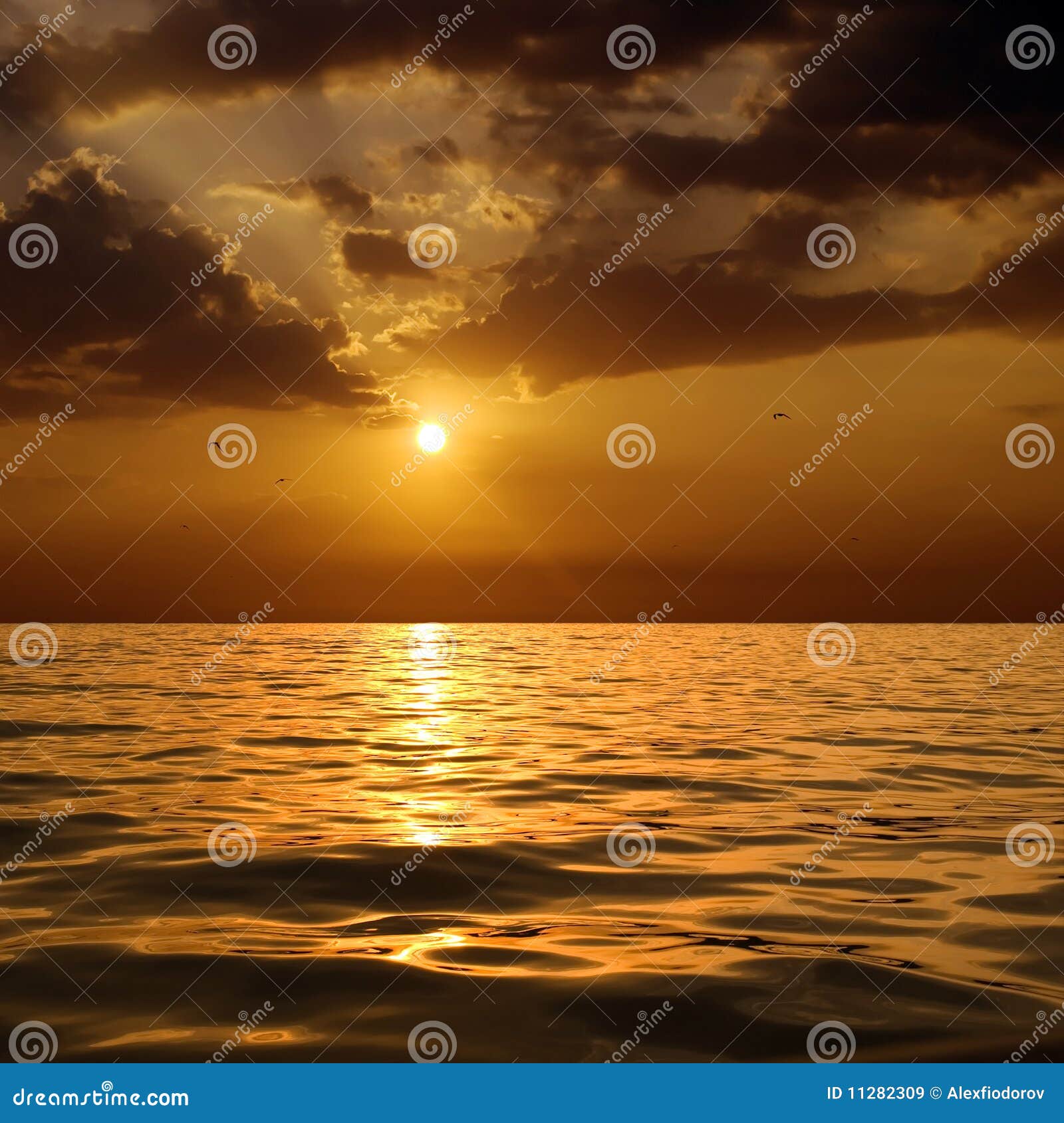 Sunset over sea. stock image. Image of color, ocean, nature - 11282309