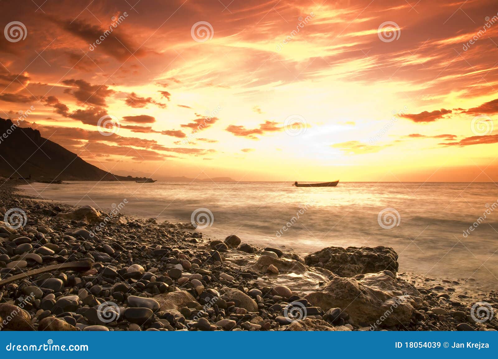 Sunset over the sea stock image. Image of clouud, rays - 18054039