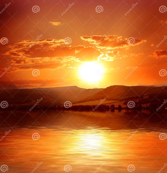 Sunset over sea stock photo. Image of sunset, outdoor - 22806410