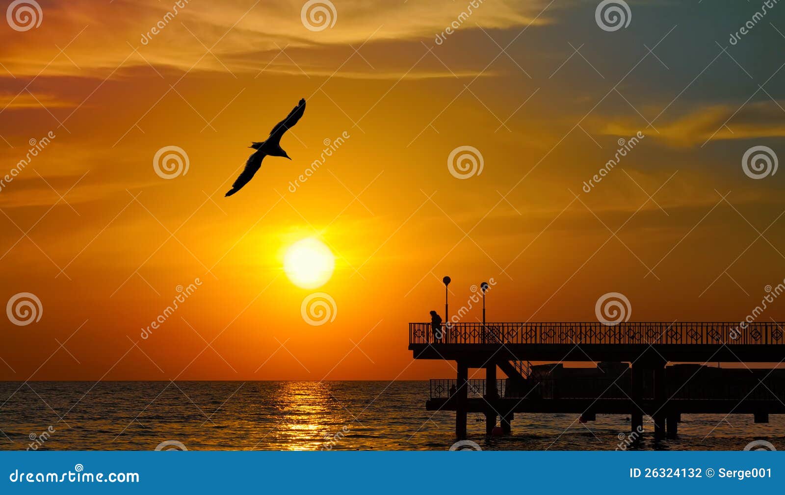Sunset over the sea stock photo. Image of foam, nature - 26324132