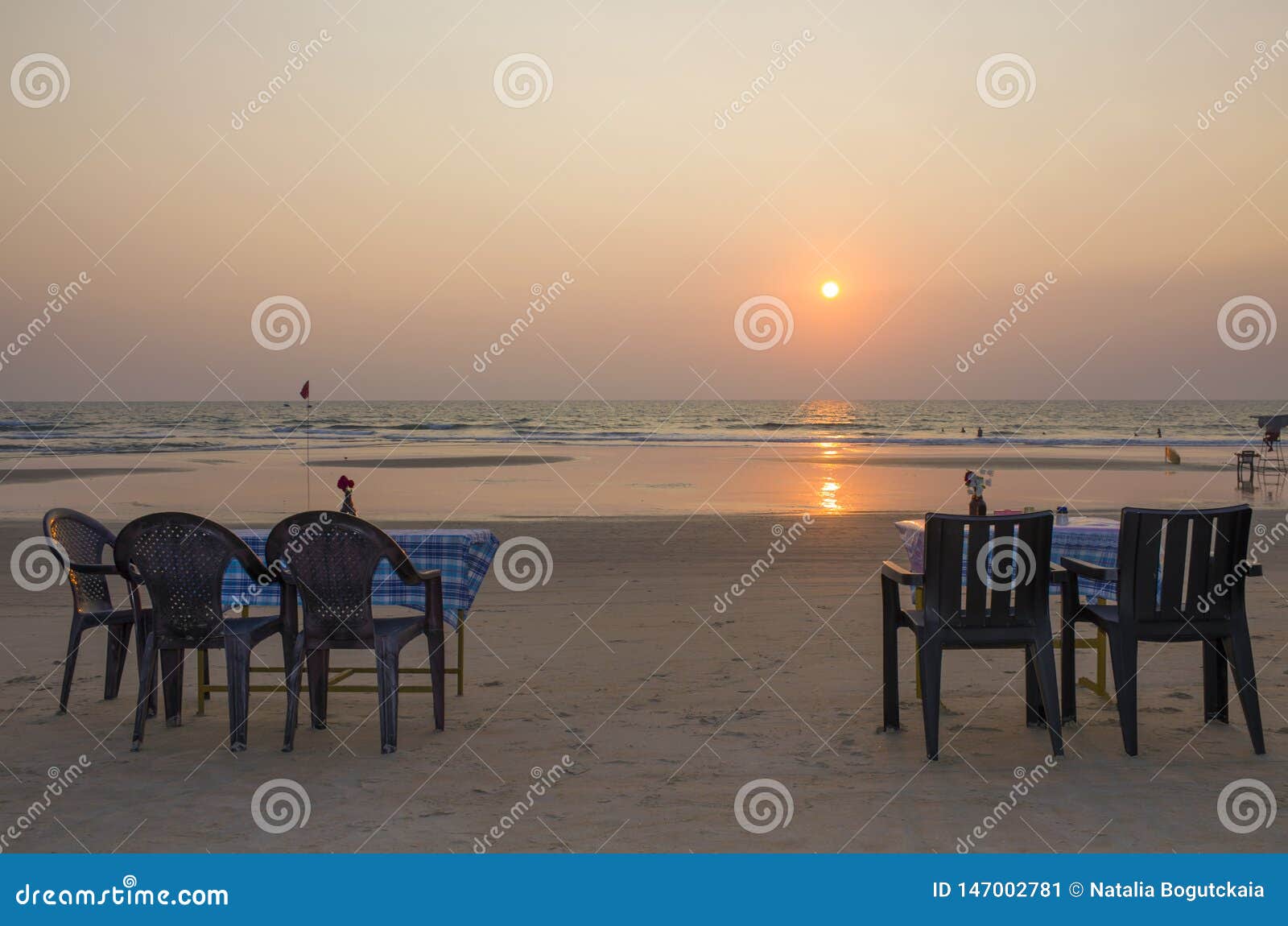 Sunset Over a Sea Smooth Surface a Beautiful Landscape Stock Image ...
