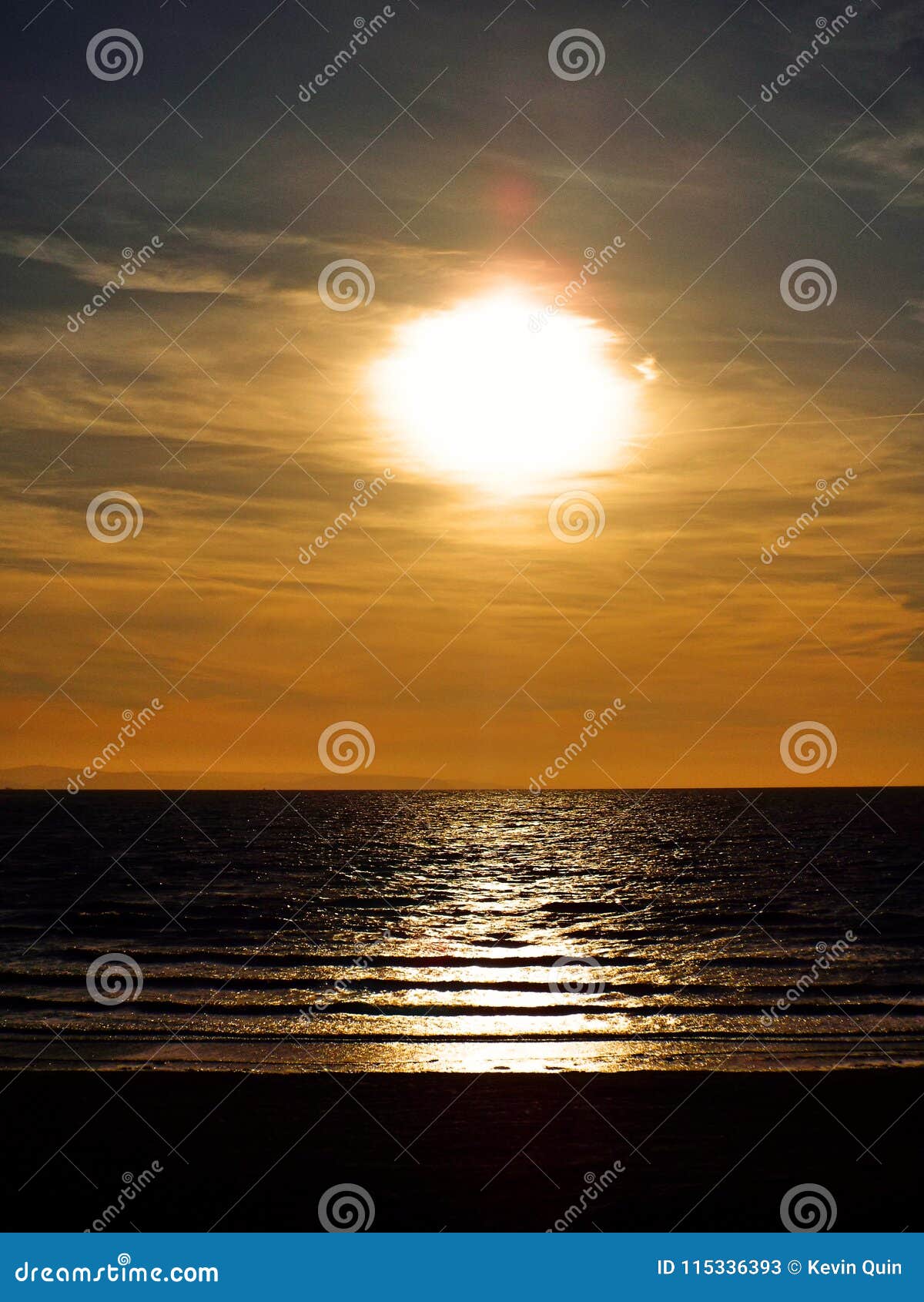 Sunset over the Sea stock image. Image of sets, light - 115336393