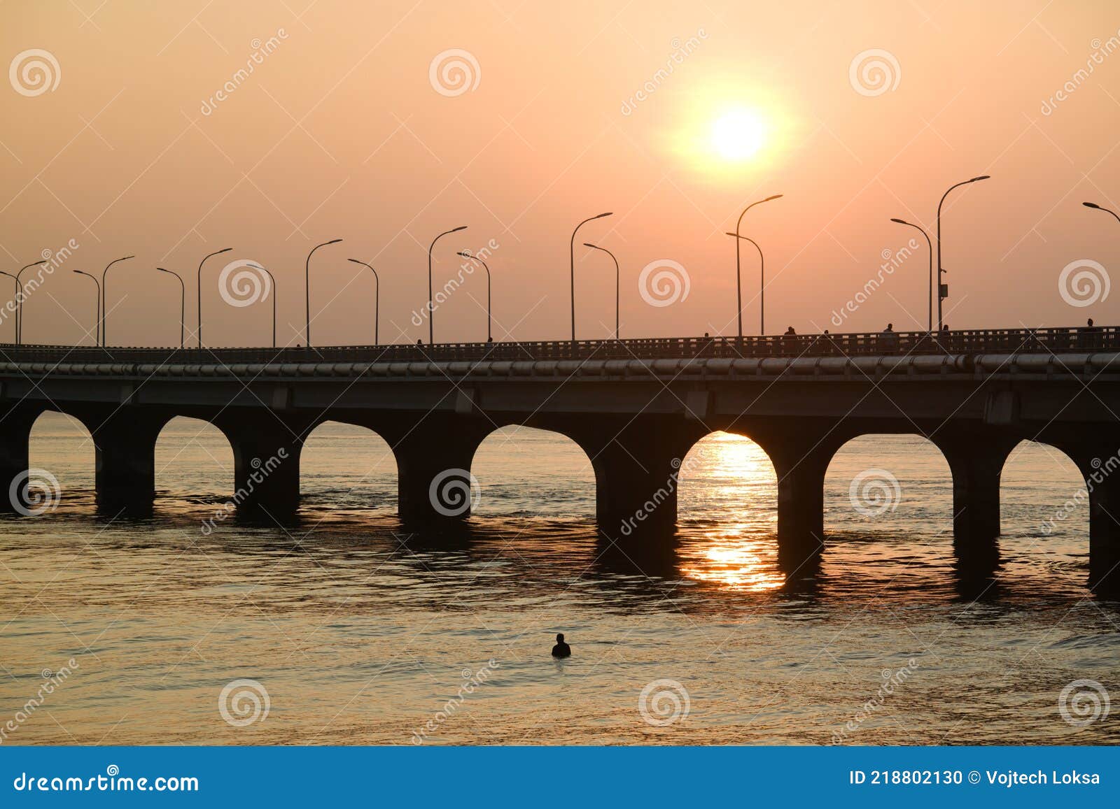 Sunset Over Sinamale Bridge in Male Stock Photo - Image of sinamale ...