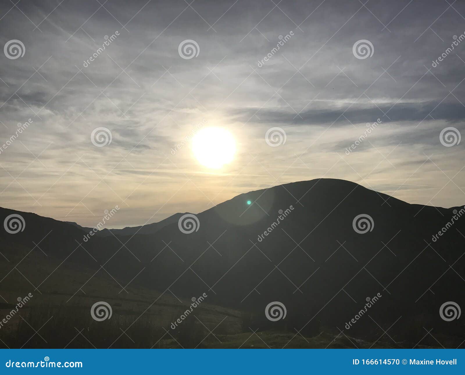 Sunset over Snowdon stock photo. Image of mountains - 166614570