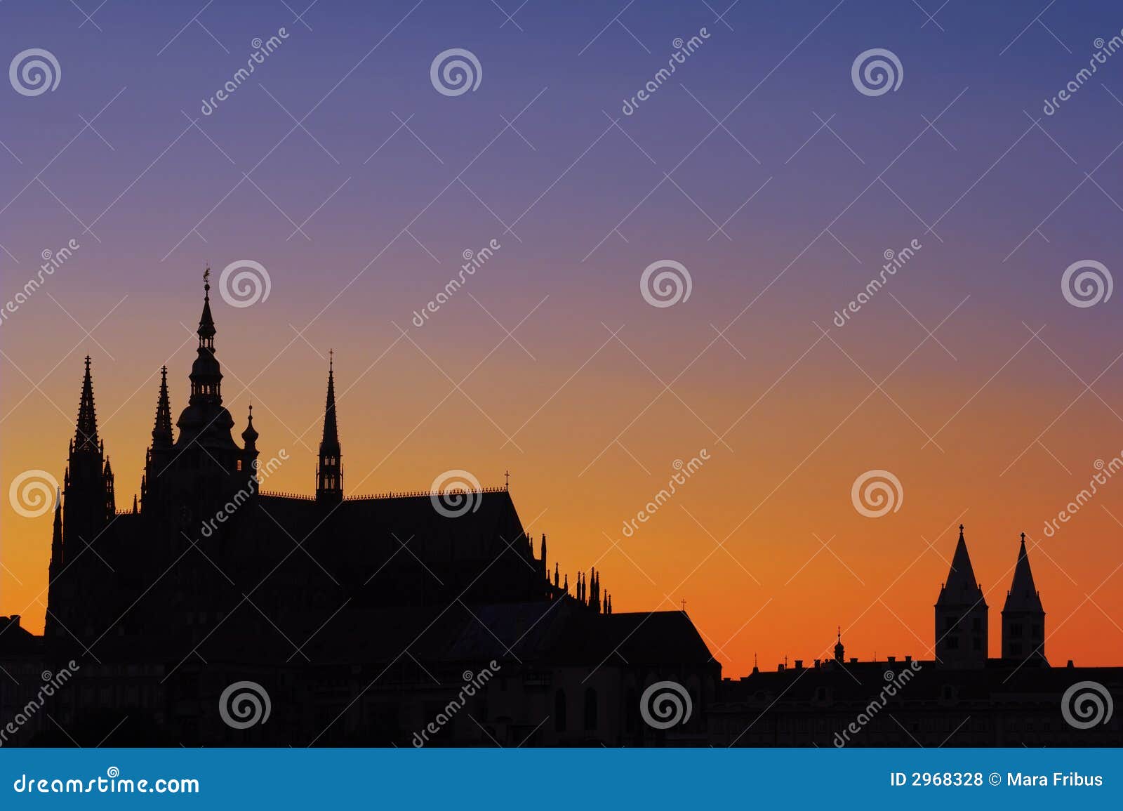 Sunset Over St.Vitus Cathedral Stock Photo - Image of sunset, history ...
