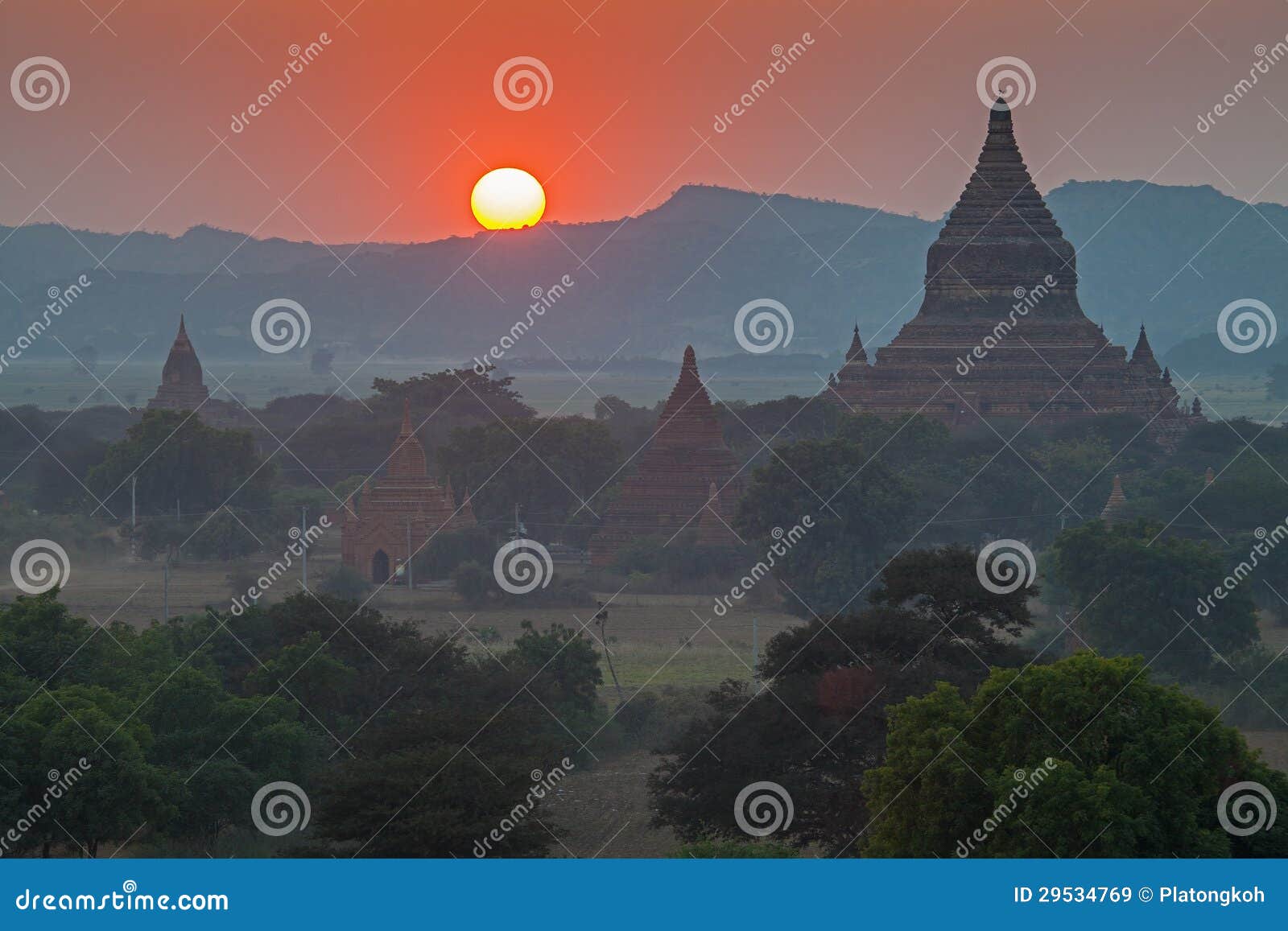 Sunset Over Temples of Bagan Stock Image - Image of sight, ruin: 29534769