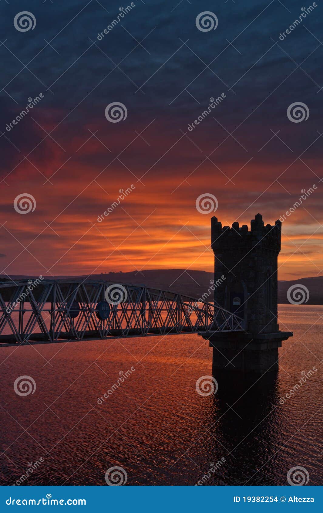 Sunset Over Tower Bridge, Ireland Stock Photo - Image of clouds, orange ...