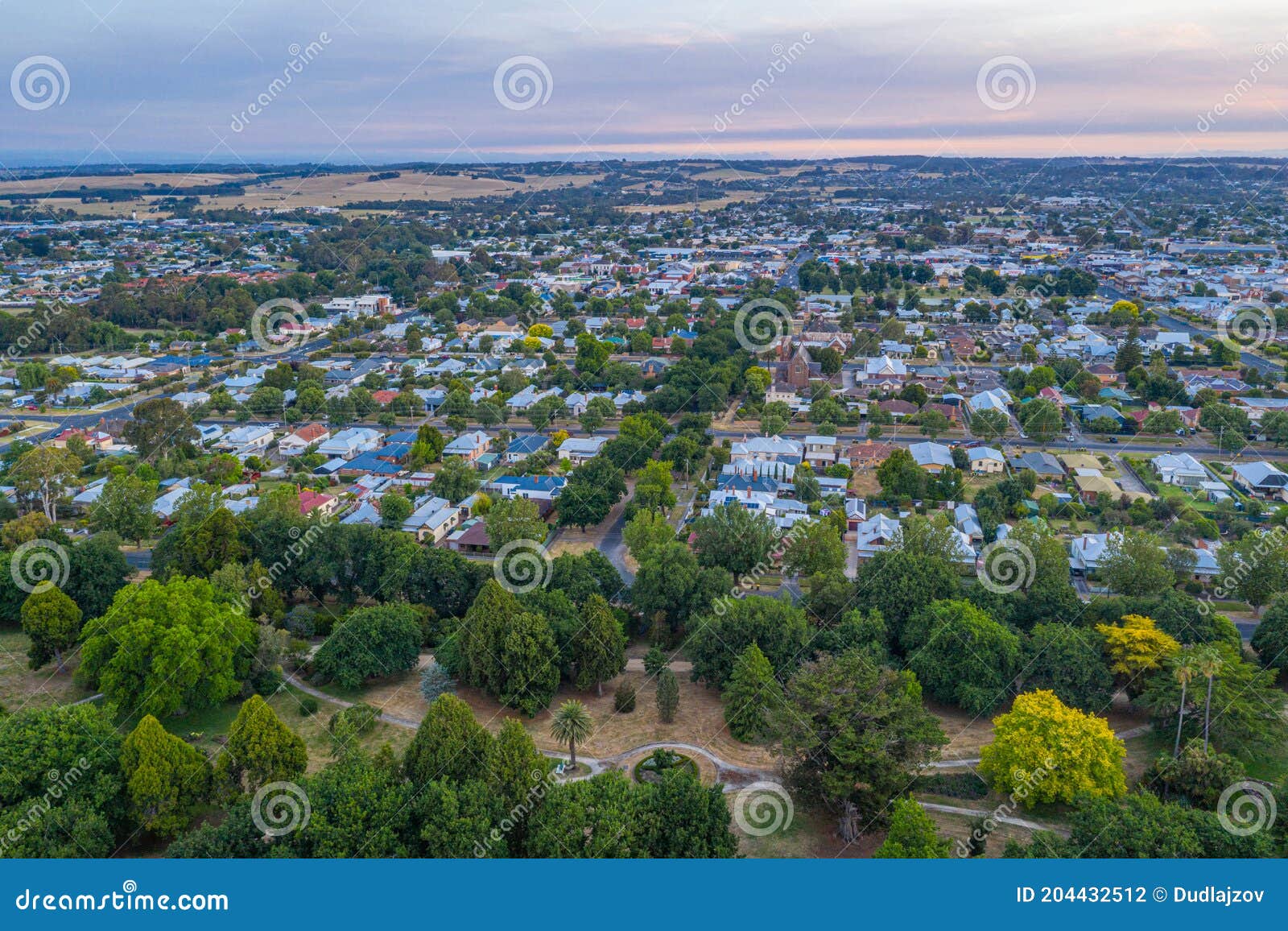 Sunset Over Town Colac in Australia Stock Photo - Image of australian ...