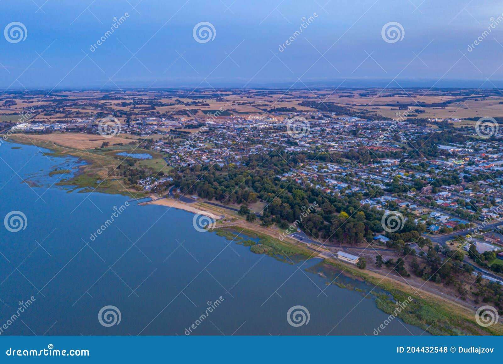 Sunset Over Town Colac in Australia Stock Photo - Image of landscape ...